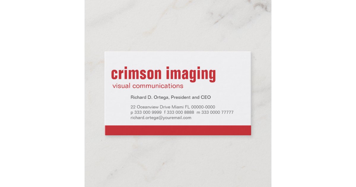 Baseline Panel Crimson Business Card | Zazzle