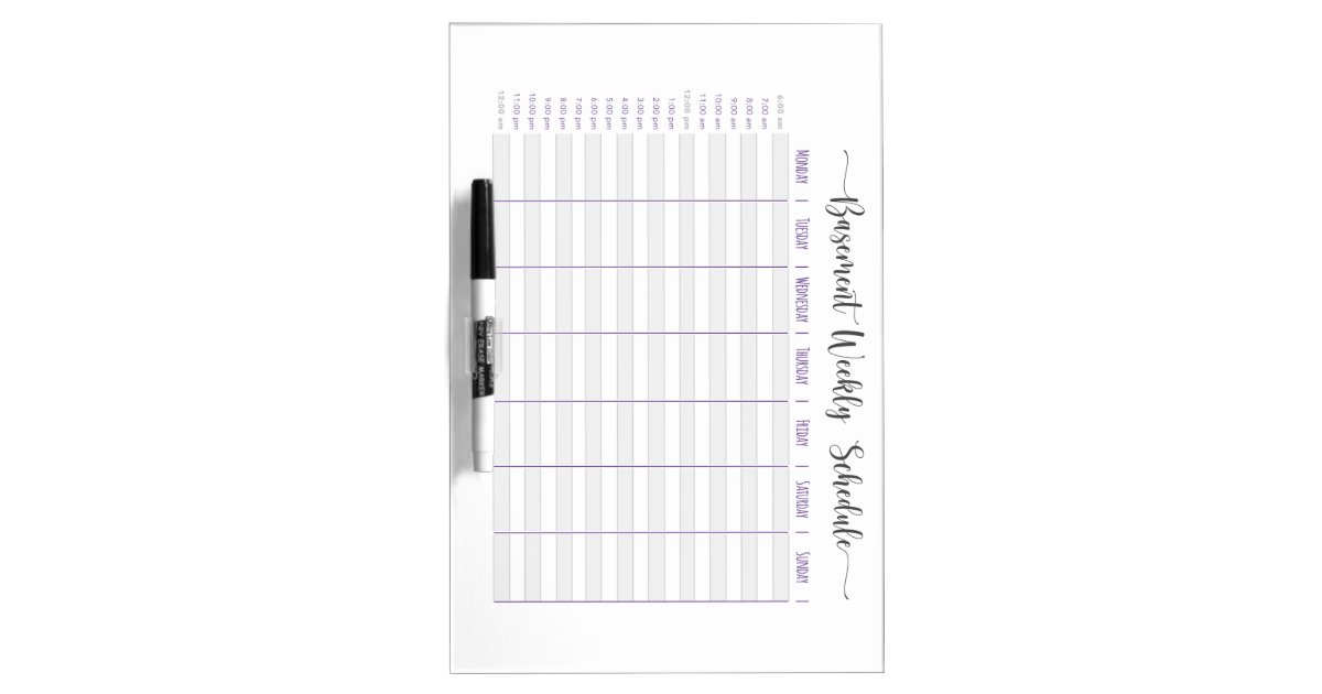 Basement Weekly Schedule Dry Erase Board | Zazzle