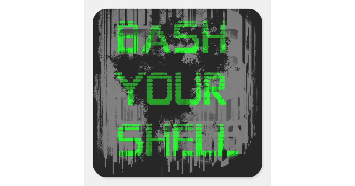 Bash Your Shell pc laptop decal Square Sticker | Zazzle
