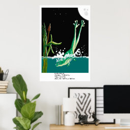 Basho's frog haiku poster | Zazzle
