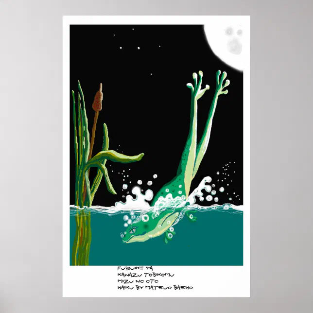 Basho's frog haiku poster | Zazzle