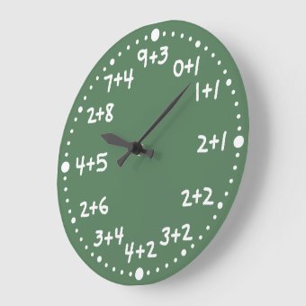 Basic Addition Fun Mathematical Arithmetic Clock | Zazzle