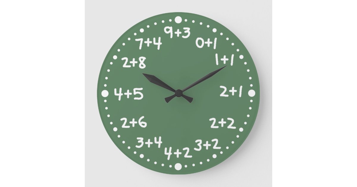Basic Addition Fun Mathematical Arithmetic Clock Zazzle