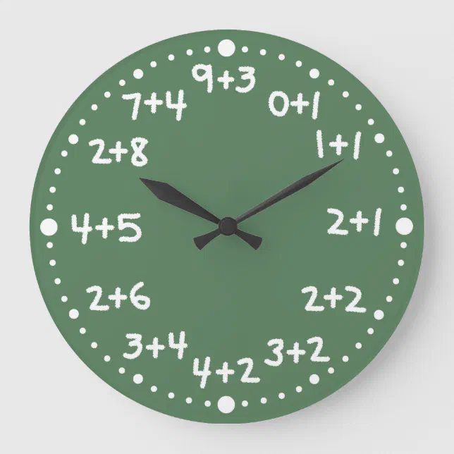 Basic Addition Fun Mathematical Arithmetic Clock | Zazzle