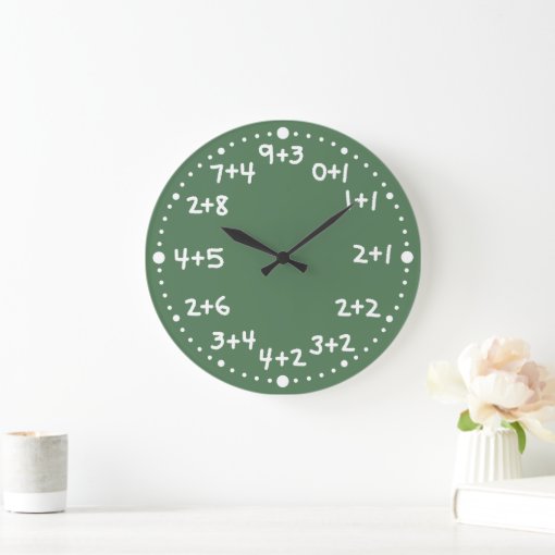 Basic Addition Fun Mathematical Arithmetic Clock | Zazzle