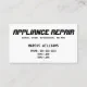 Basic Appliance Repair Business Card | Zazzle