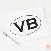 Basic Black and White VB Virginia Beach Oval Logo Oval Sticker | Zazzle