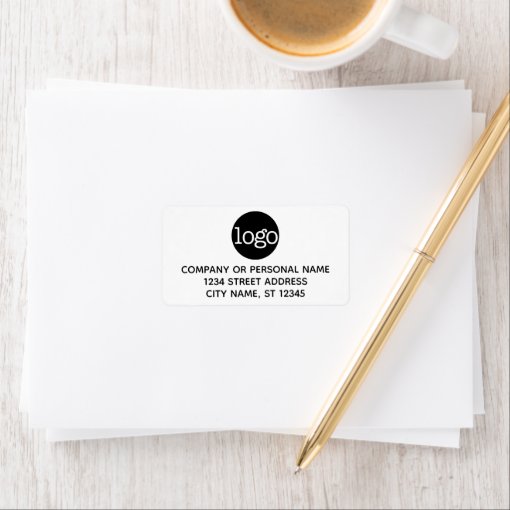Basic Business Address Labels with Logo | Zazzle