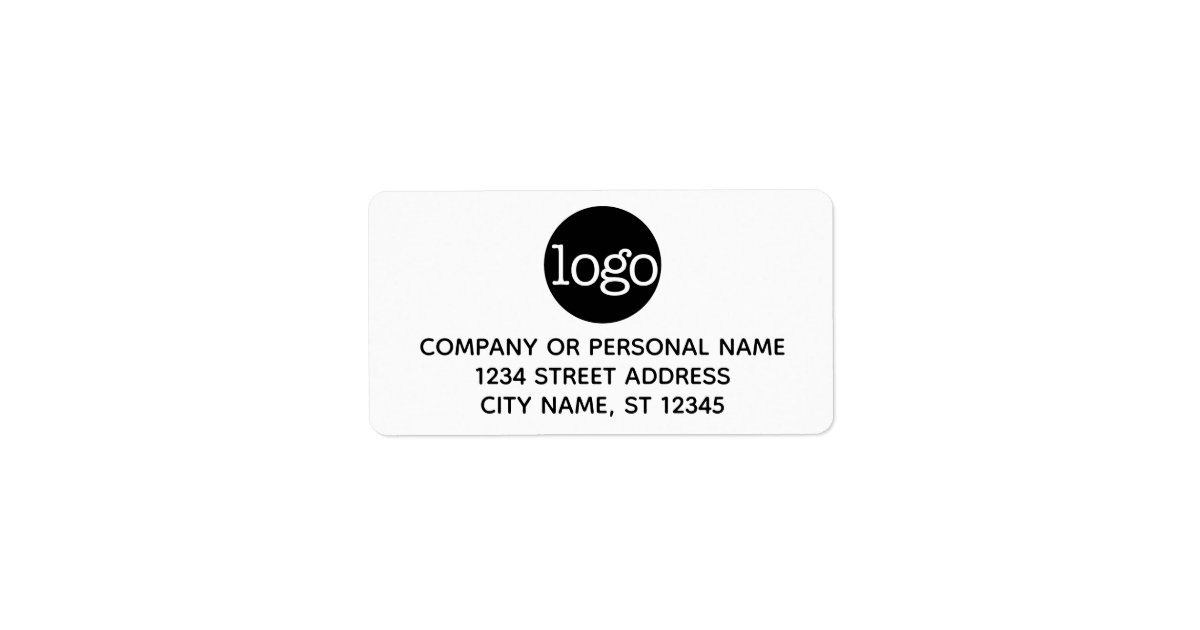 Basic Business Address Labels with Logo | Zazzle