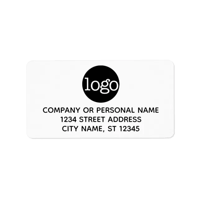 Basic Business Address Labels with Logo | Zazzle