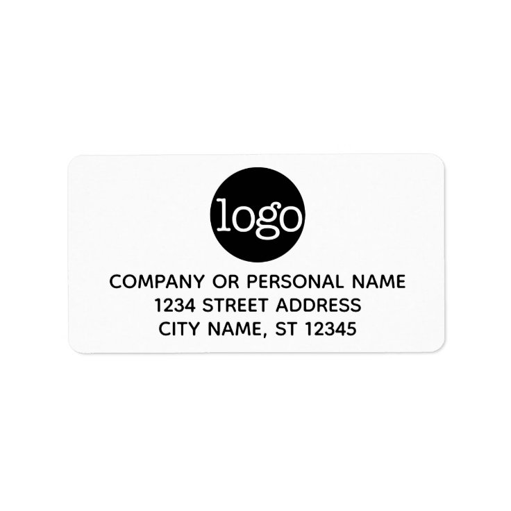 Basic Business Address Labels with Logo | Zazzle