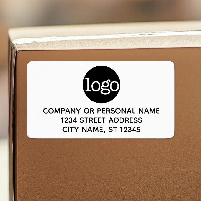 Basic Business Address Labels with Logo | Zazzle