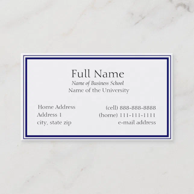 Basic Business Card for Students or Company | Zazzle