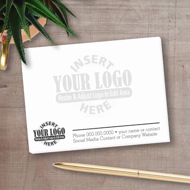 Basic Business Contact Info with Logo WATERMARK Post-it Notes | Zazzle
