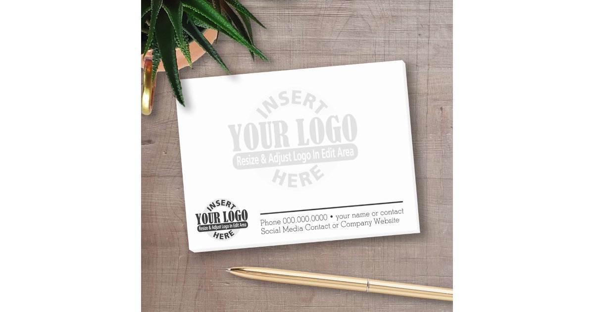 Basic Business Contact Info with Logo WATERMARK Post-it Notes | Zazzle