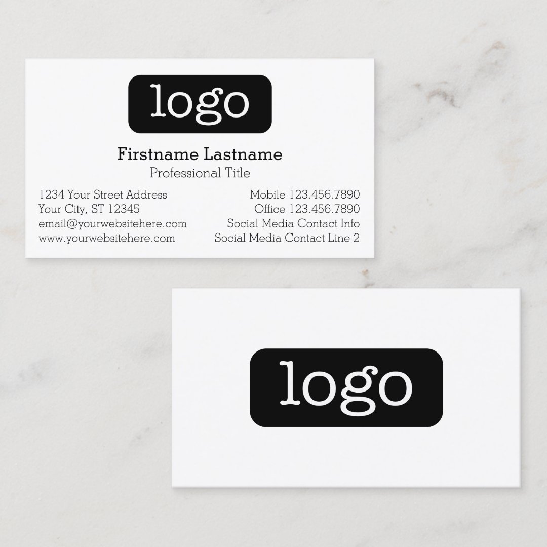 Basic Business Design Logo and Contact Information Business Card | Zazzle