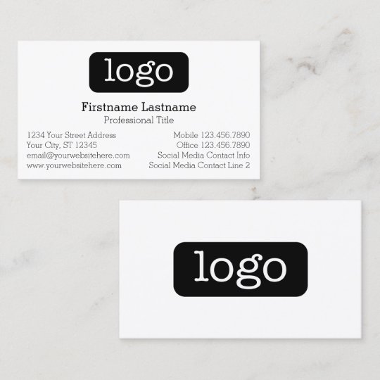 Basic Business Design Logo and Contact Information Business Card ...