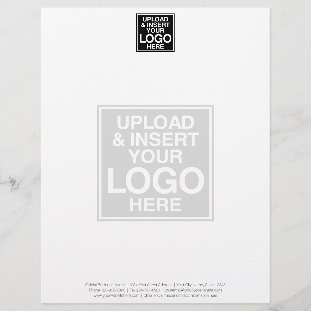 Basic Business Letterhead with WATERMARK | Zazzle