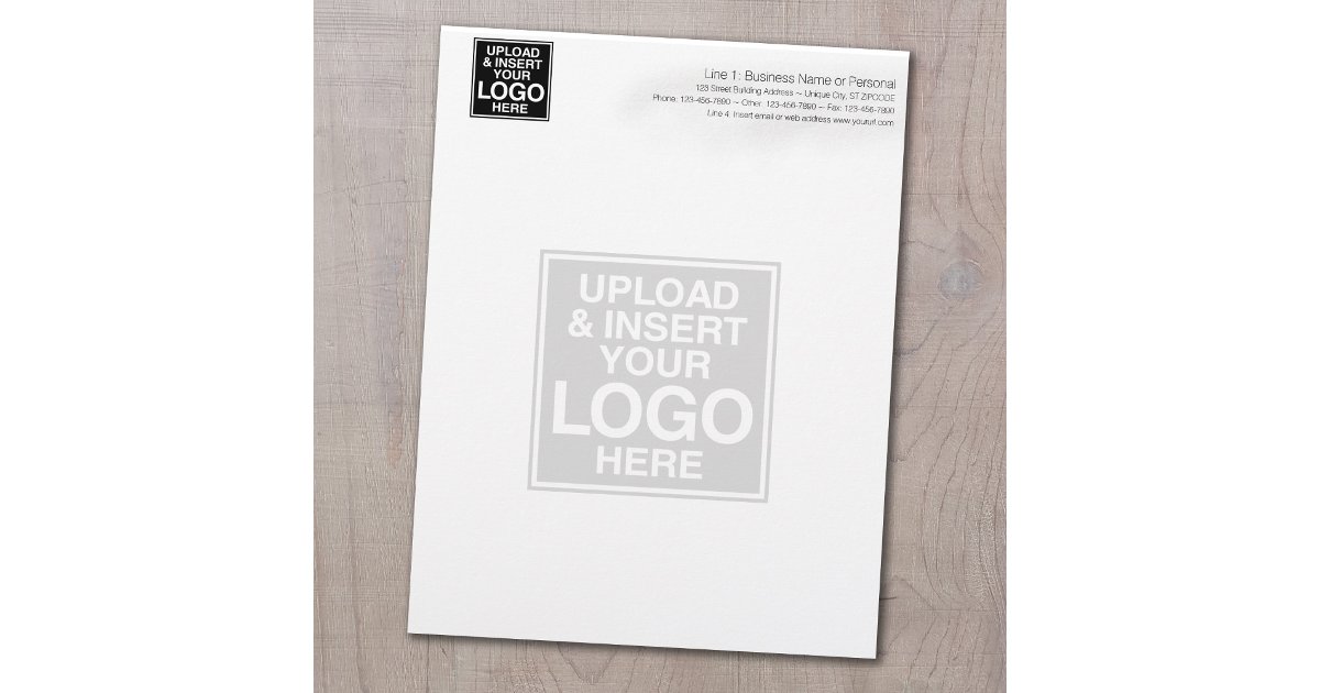 Basic Business Letterhead with WATERMARK | Zazzle
