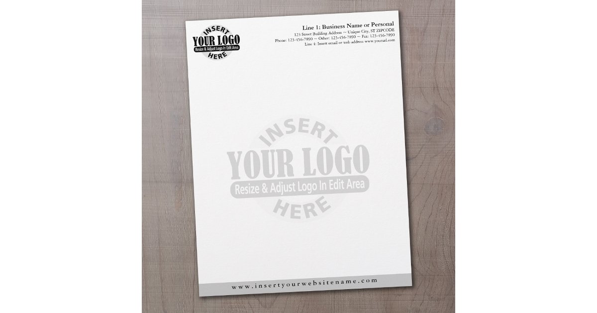 Basic Business Letterhead with WATERMARK | Zazzle