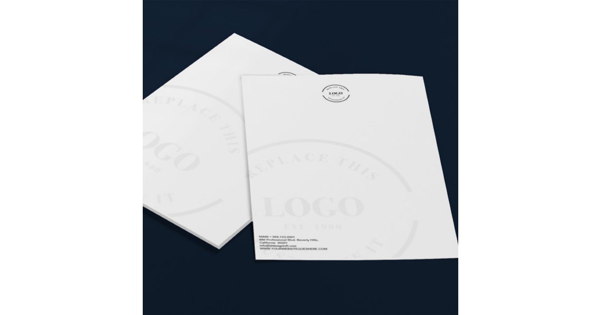 Basic business logo letterhead watermark | Zazzle