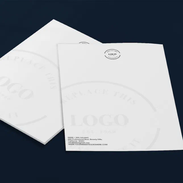Basic business logo letterhead watermark | Zazzle