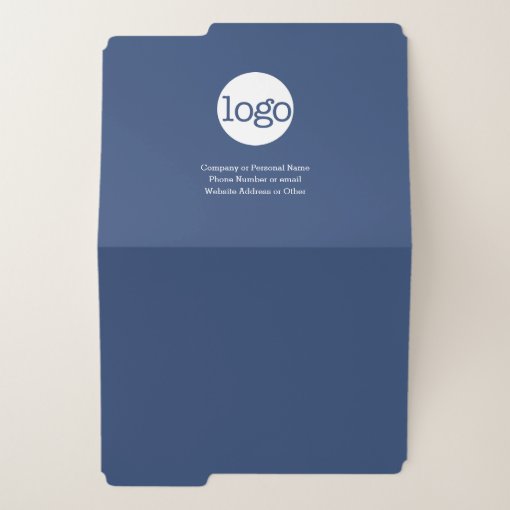 Basic Business Logo with 3 lines of Text - stripes File Folder | Zazzle