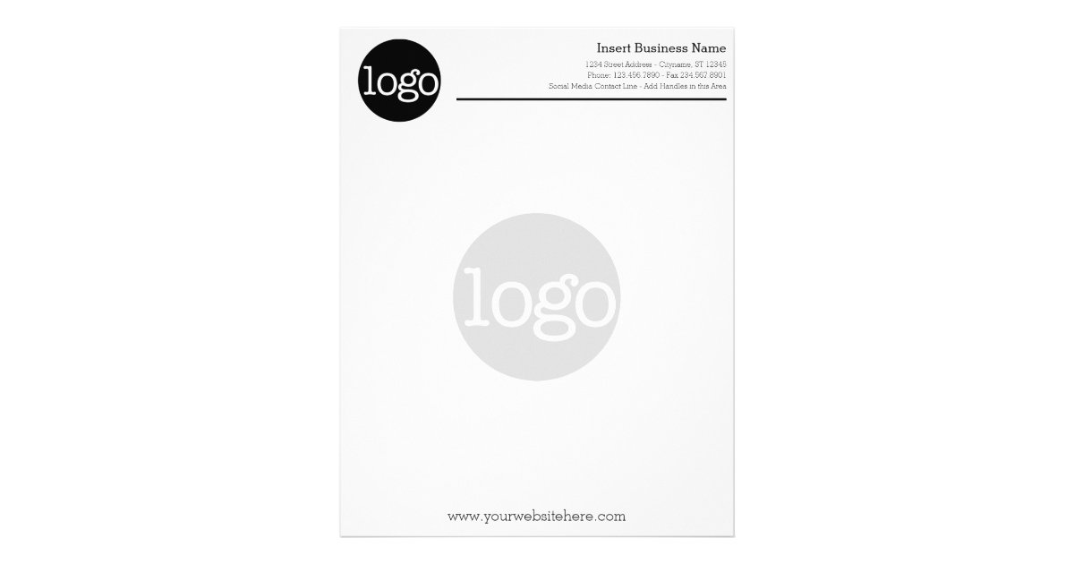 Basic Business Office Logo with Watermark Letterhead | Zazzle.com
