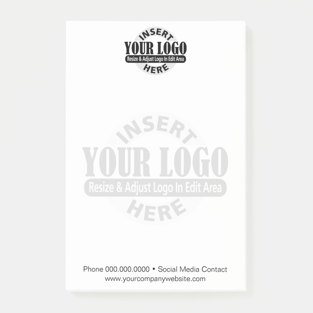 Basic Business with Logo WATERMARK Post-it Notes | Zazzle