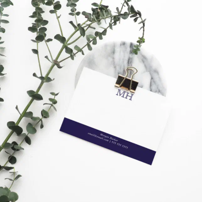 Basic Clean Initials White Dark Blue Post-it Notes | Zazzle