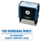 Basic Custom Family Name + Address Self-inking Stamp | Zazzle