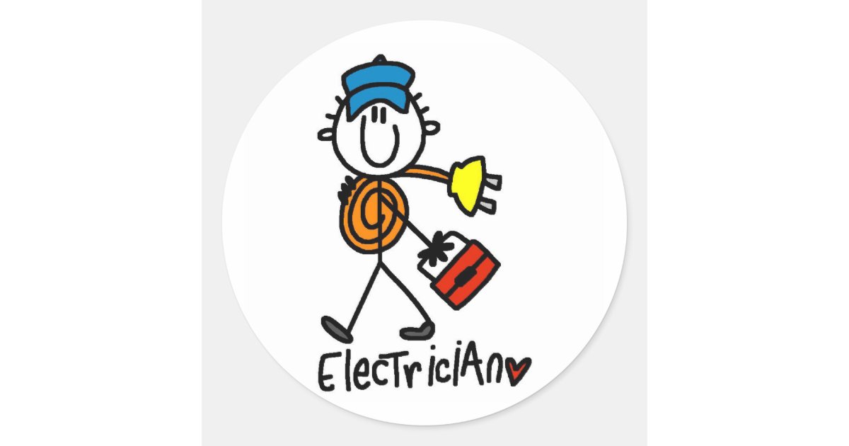 Basic Electrician Tshirts and Gifts Classic Round Sticker | Zazzle