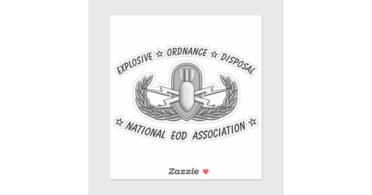 Basic EOD Badge Custom-Cut Vinyl Sticker | Zazzle