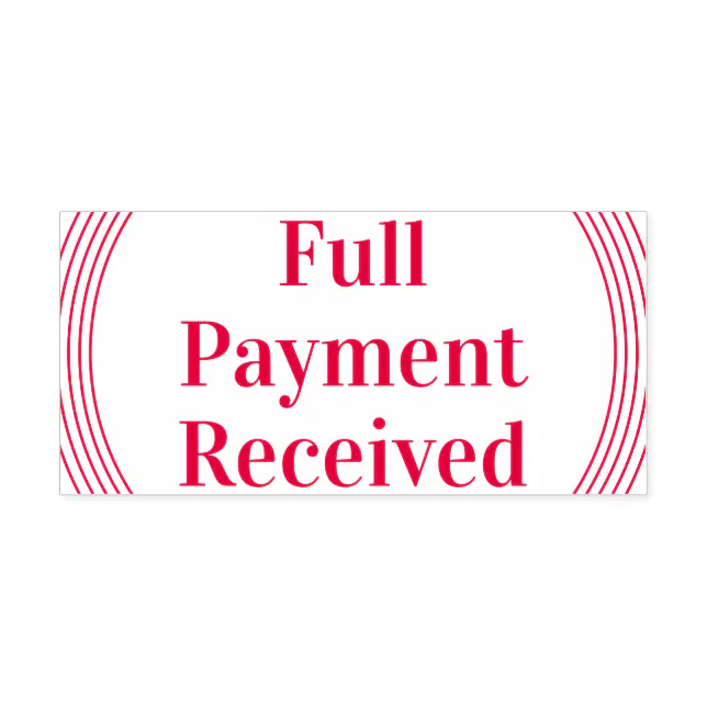 Basic "Full Payment Received" Rubber Stamp | Zazzle