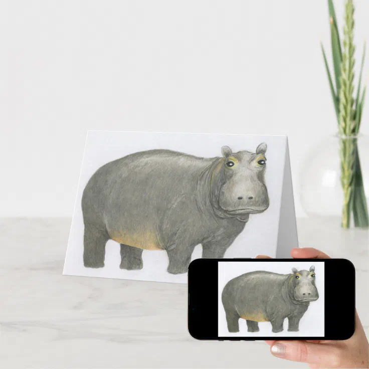 Basic Hippo Card | Zazzle