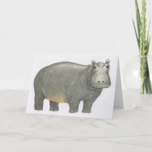 Basic Hippo Card | Zazzle