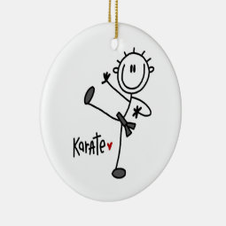 Basic Male Stick Figure Karate T-shirts and Gifts Ceramic Ornament | Zazzle