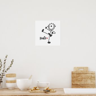 Basic Male Stick Figure Karate T-shirts and Gifts Poster | Zazzle