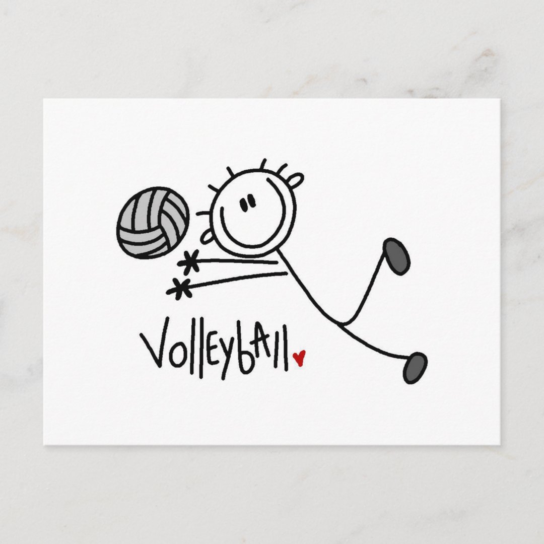 Basic Male Stick Figure Volleyball Postcard | Zazzle