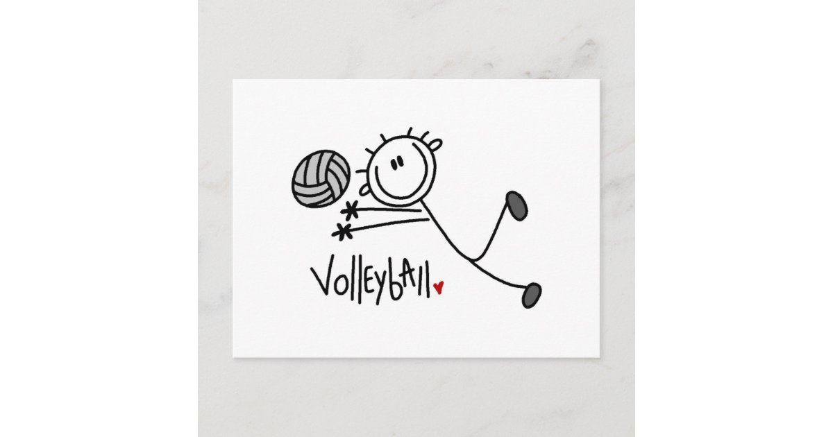 Basic Male Stick Figure Volleyball Postcard | Zazzle