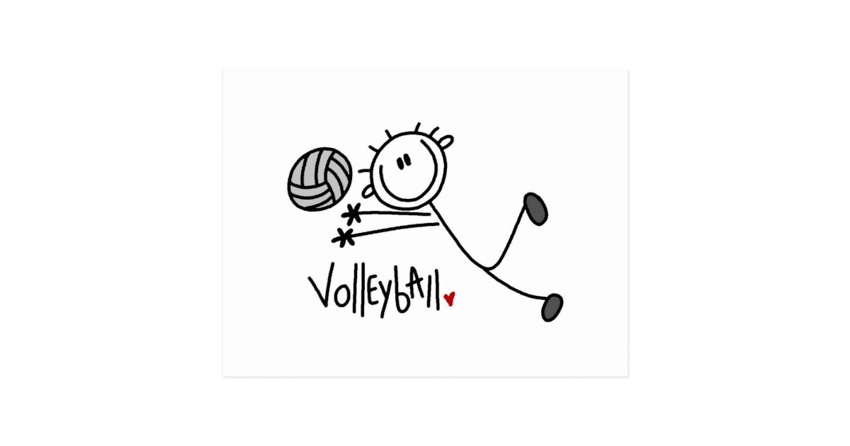Basic Male Stick Figure Volleyball Postcard | Zazzle.com