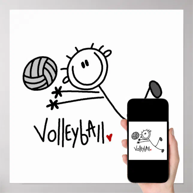 Basic Male Stick Figure Volleyball Poster | Zazzle