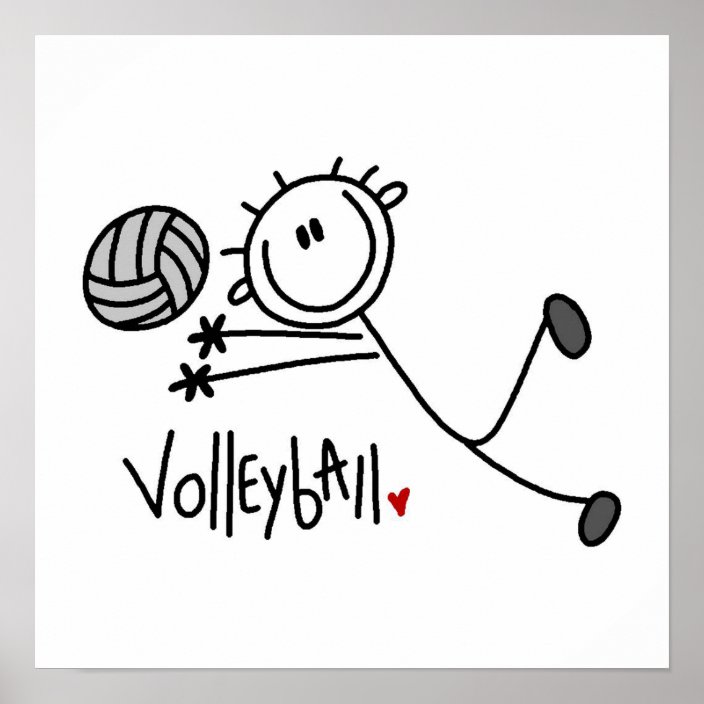 Basic Male Stick Figure Volleyball Poster | Zazzle
