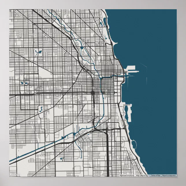 Basic map of Chicago Poster | Zazzle