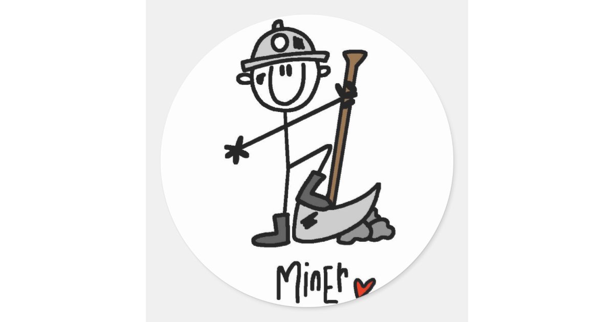 Basic Miner T-shirts and Gifts Classic Round Sticker | Zazzle