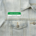 Basic Modern Bright Green White Title Pin Magnetic Name Tag | Zazzle