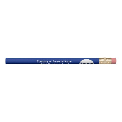 Basic Office Business Logo Text CAN EDIT blue Pencil | Zazzle