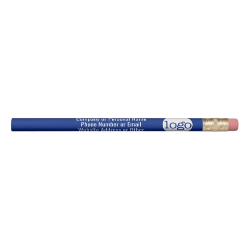 Basic Office Business Logo Text CAN EDIT blue Pencil | Zazzle