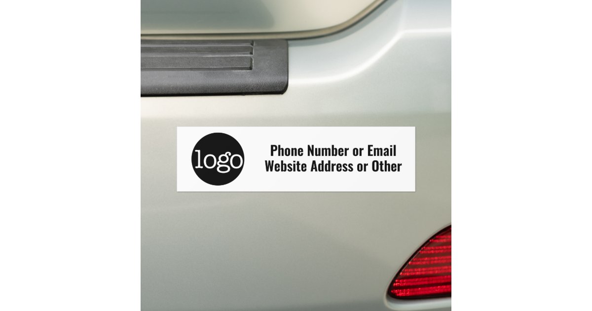 Basic Office Business Logo Text CAN EDIT white Bumper Sticker | Zazzle