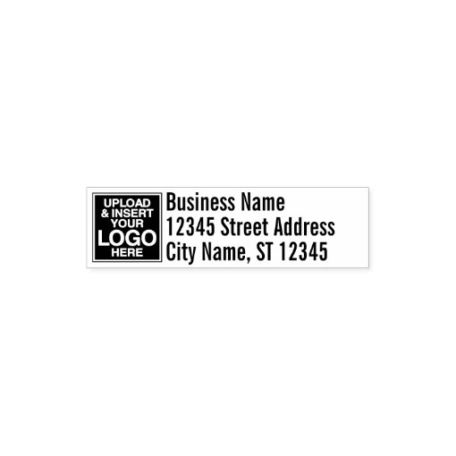 Basic Office or Business Address Label with Logo Pocket Stamp | Zazzle